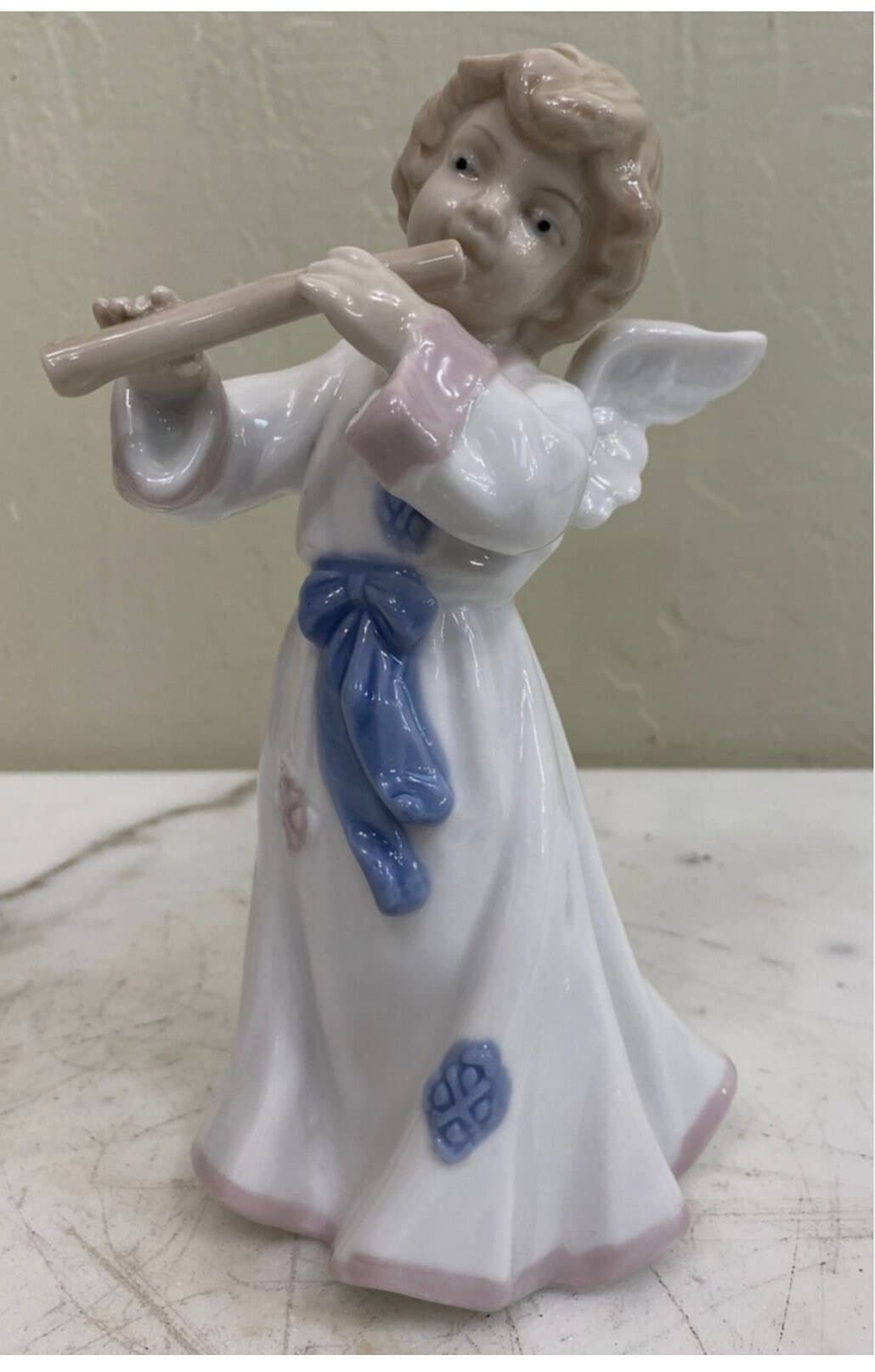 Porcelain Figurine - Angel Playing the Flute - Etsy