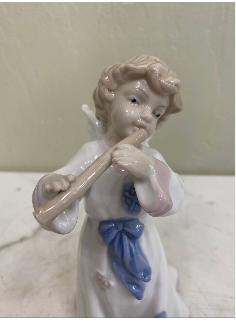 Porcelain Figurine - Angel Playing the Flute - Etsy