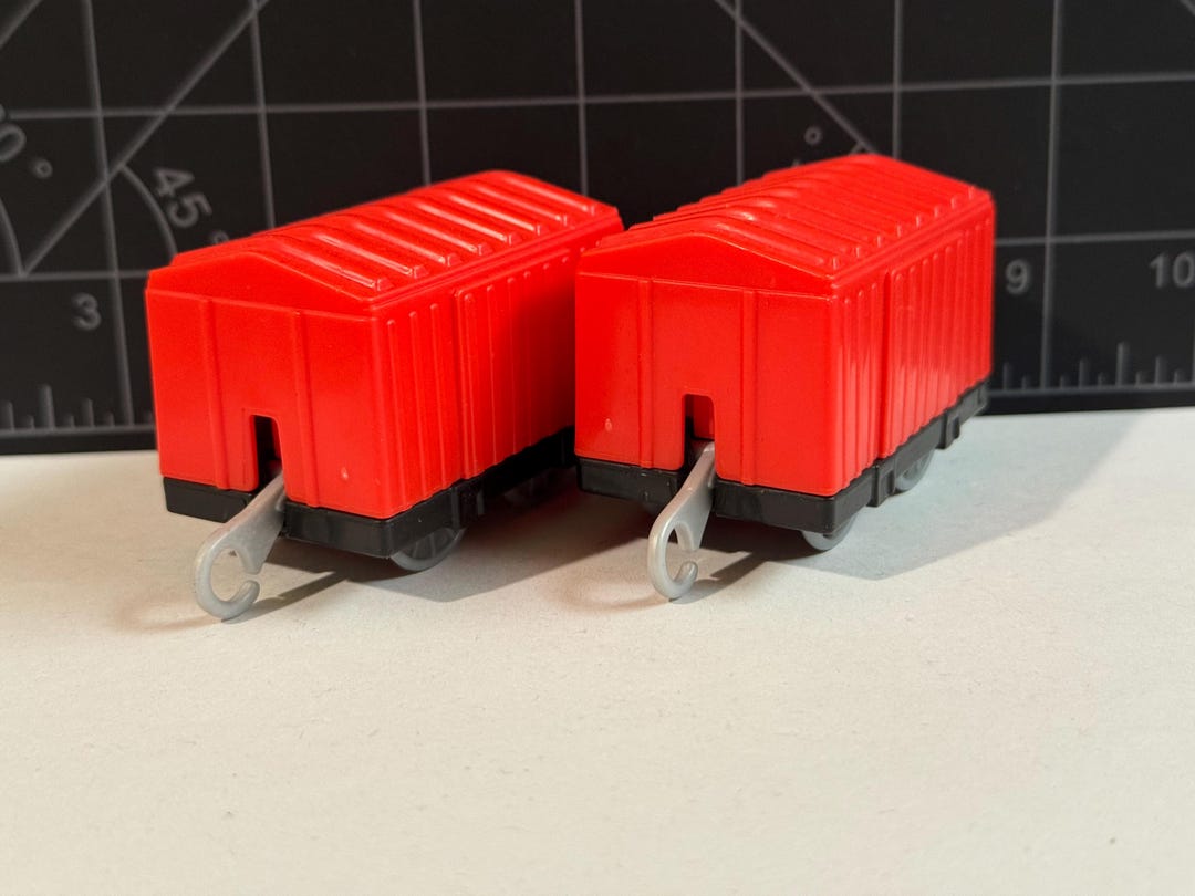 Thomas and Friends Trackmaster Pair of Red Box Cars - Etsy