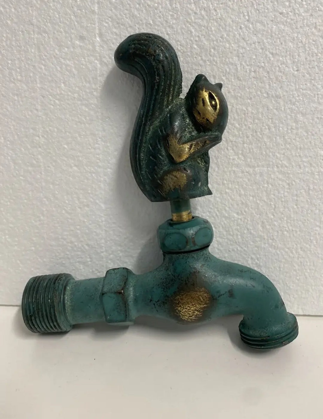 Multi-patinated Brass Outdoor Garden Spigot/faucet With Squirrel, New ...