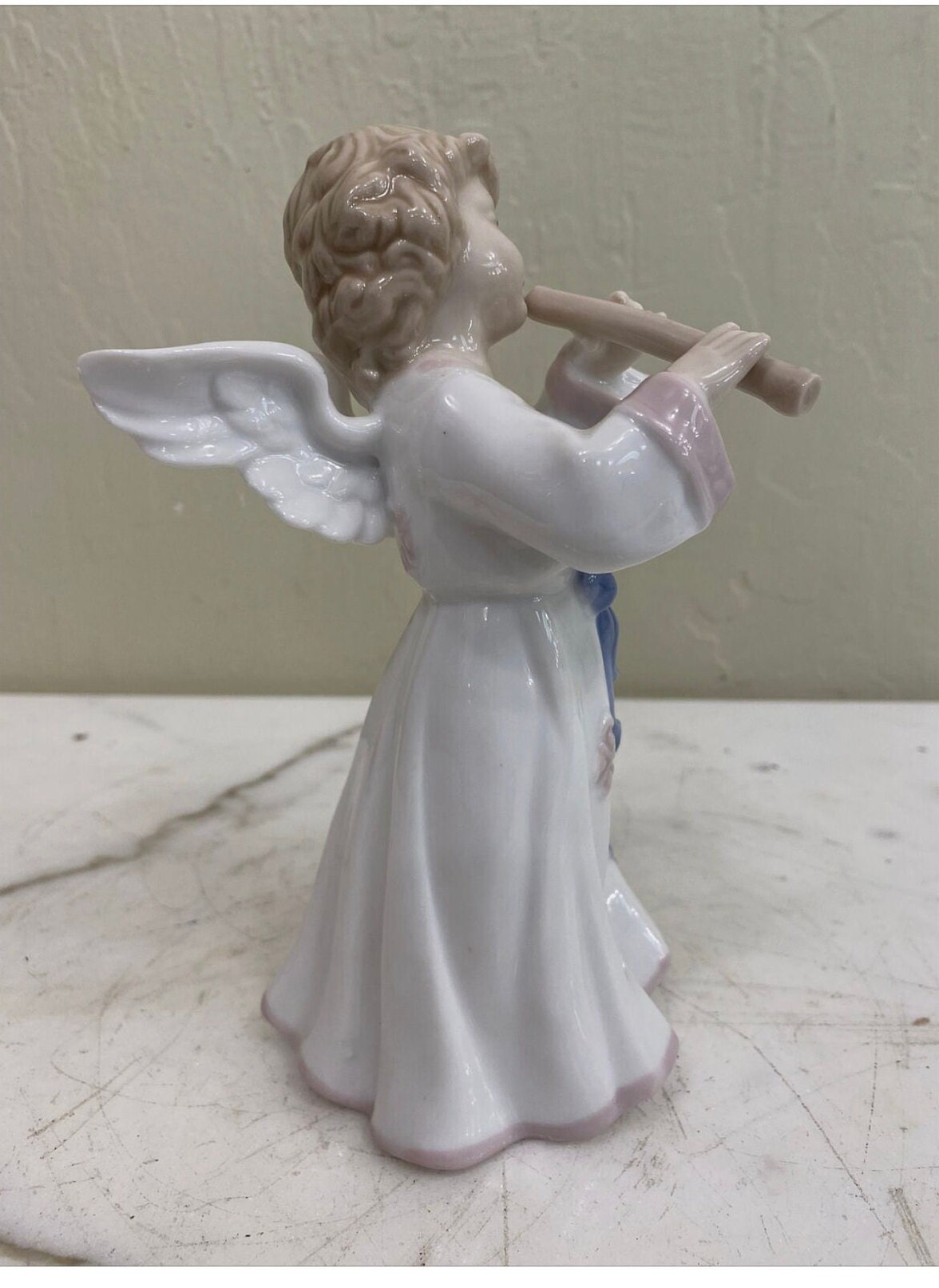 Porcelain Figurine Angel Playing the Flute - Etsy