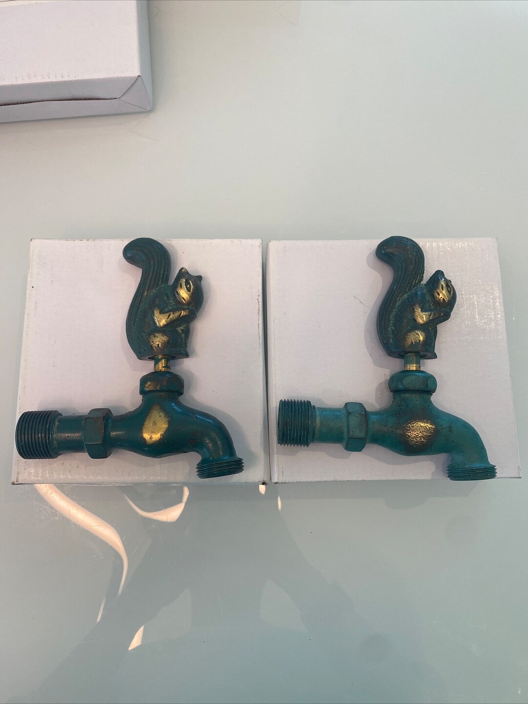 Pair of Multi-patinated Brass Outdoor Garden Spigot/faucet With ...