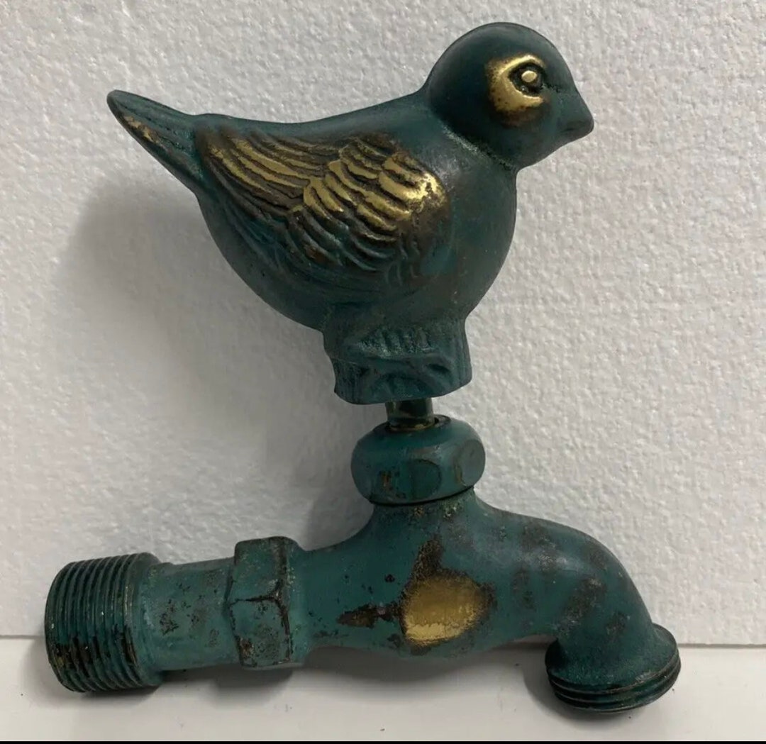 Multi-patinated Brass Outdoor Garden Spigot/ Faucet With Bird, New - Etsy
