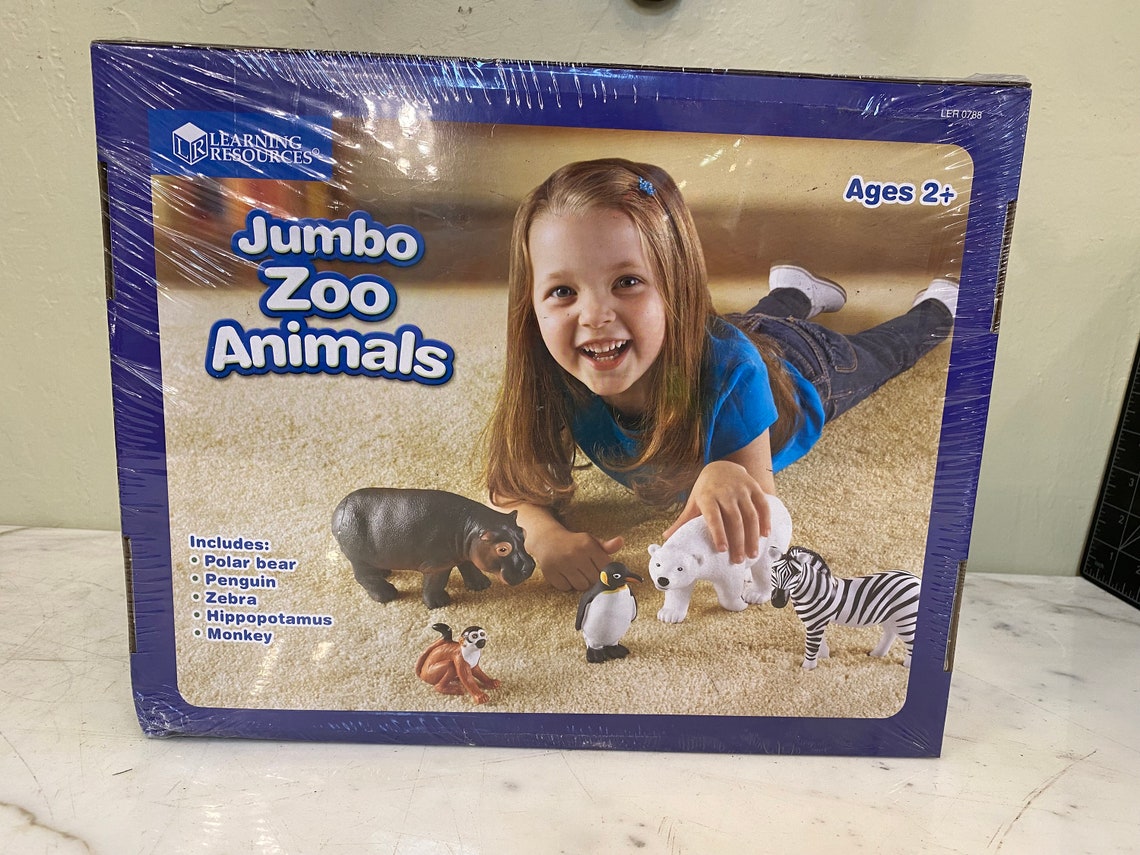 Jumbo Zoo Animals, Assorted Species, Set of 5 - Etsy Canada