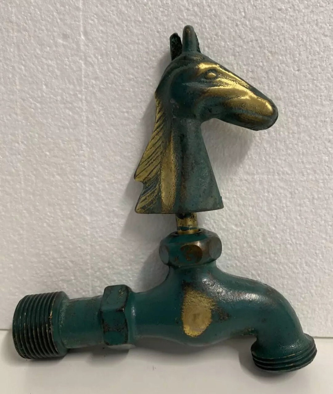 Multi-patinated Brass Outdoor Garden Spigot/faucet With Horse, New - Etsy