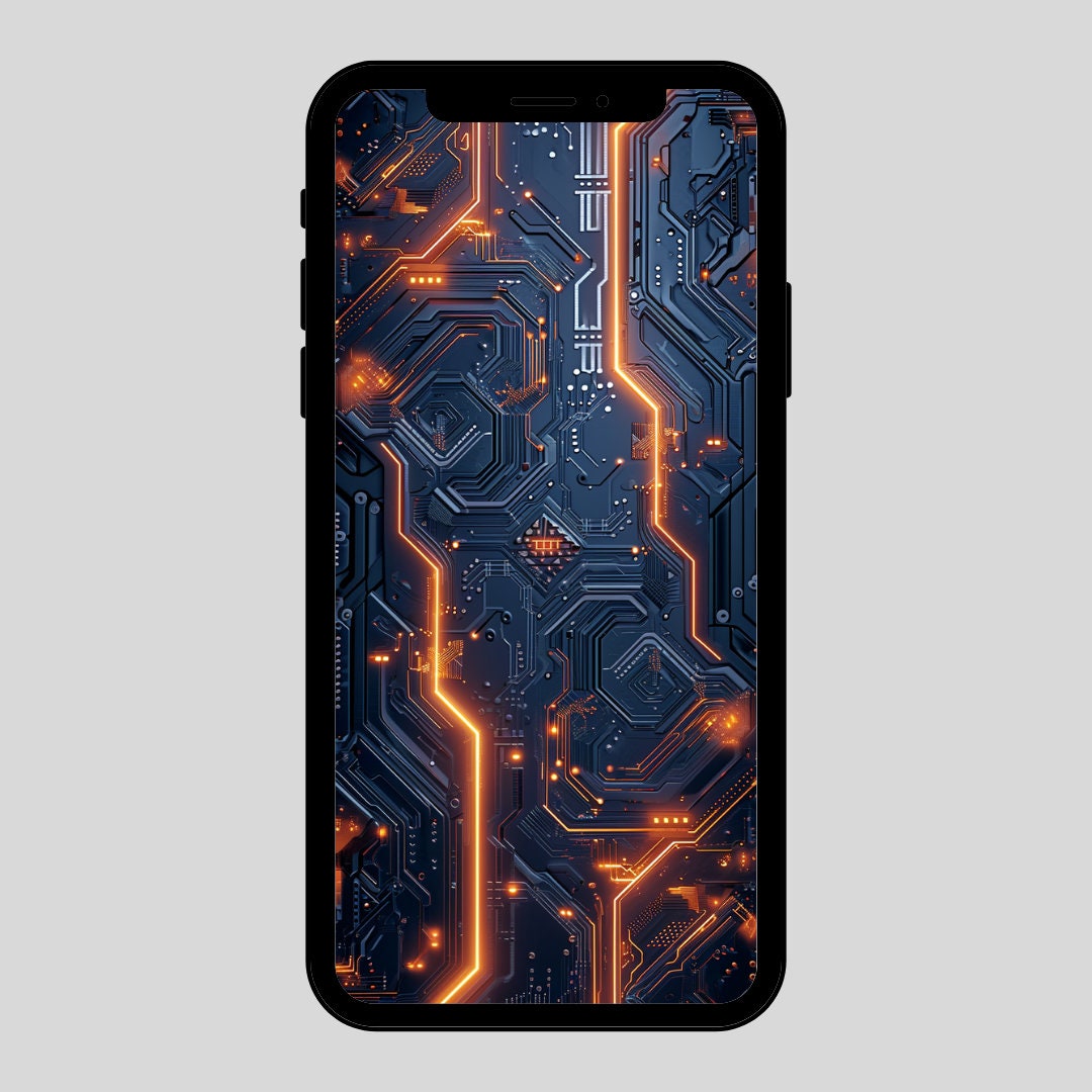 3D Technological Circuit Board Design Phone Wallpaper, Futuristic ...