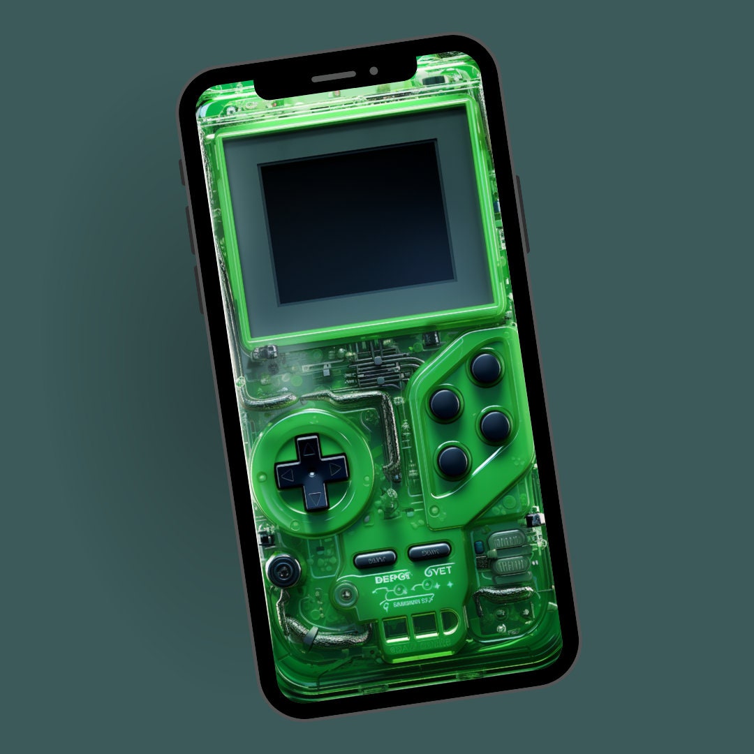 Realistic 3D Green Gameboy Phone Wallpaper, Retro Gaming Phone ...