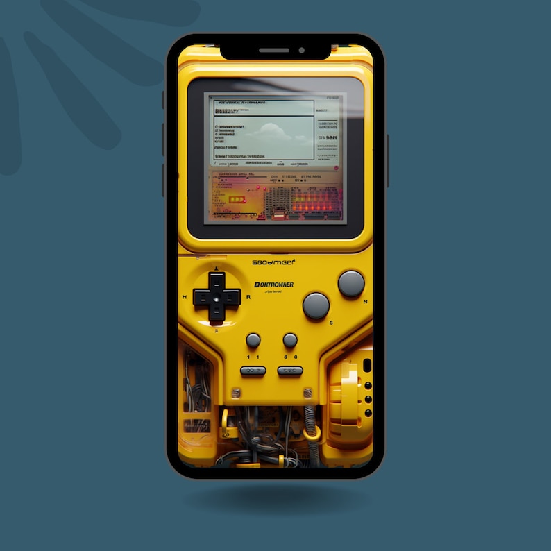 Realistic 3D Yellow Gameboy Phone Wallpaper, Retro Gaming Phone ...