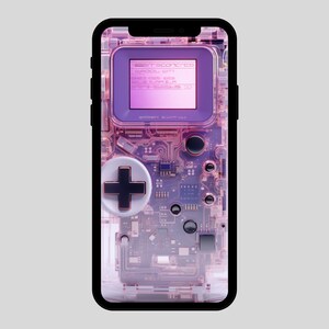 Realistic 3D Purple Gameboy Phone Wallpaper, Retro Gaming Phone ...