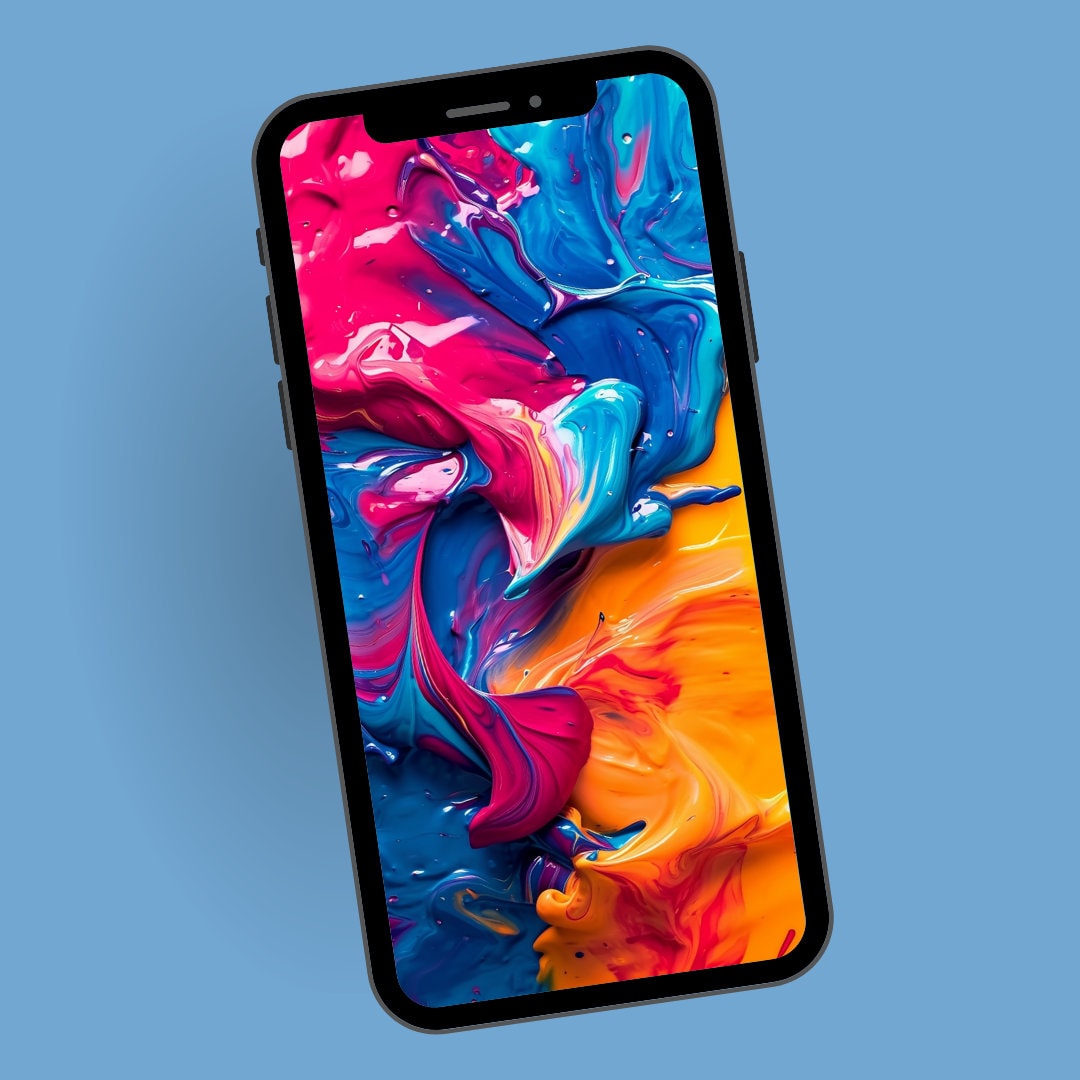 3D Colorful Paint Phone Wallpaper, Vibrant 3D Illustration Phone ...