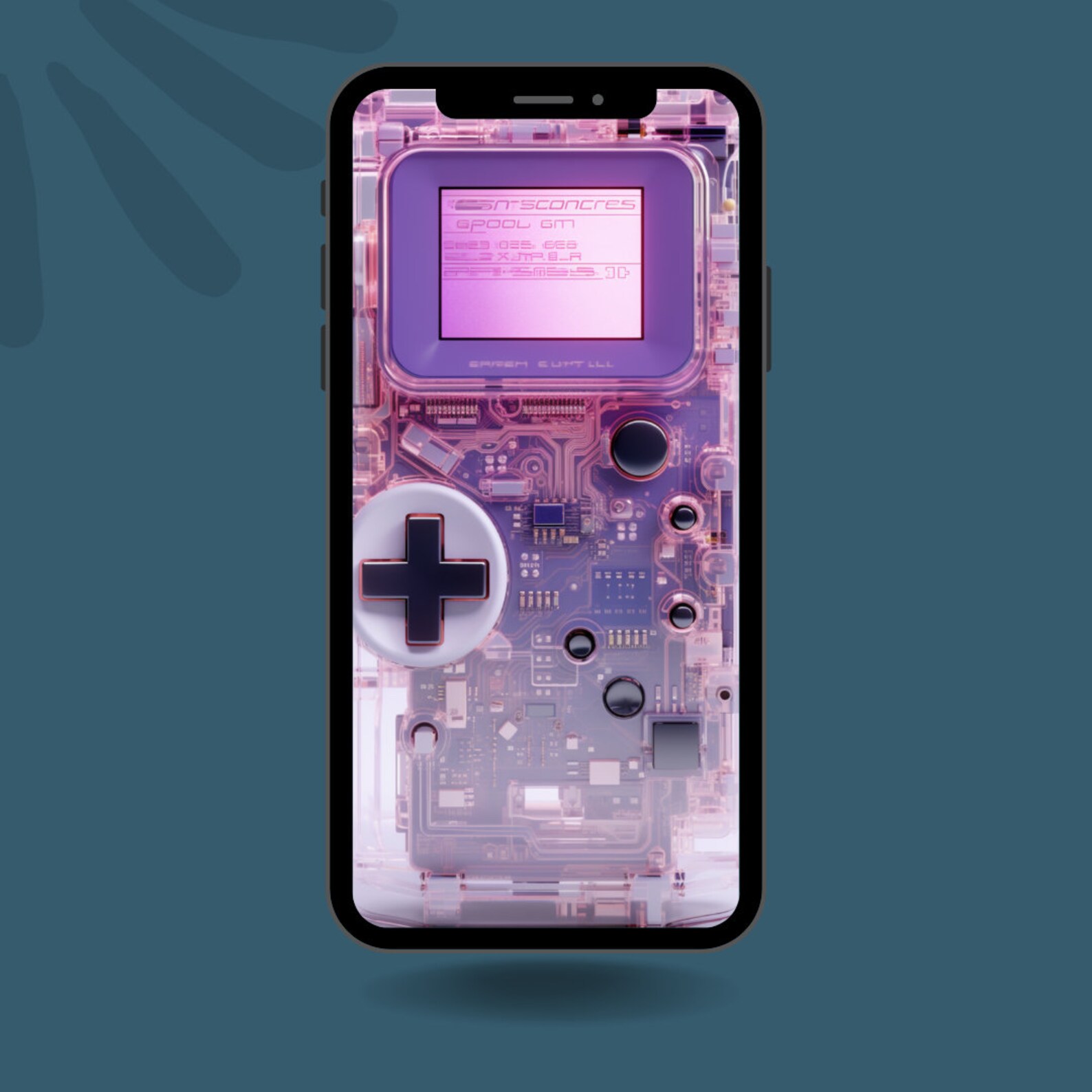 Realistic 3D Purple Gameboy Phone Wallpaper, Retro Gaming Phone ...