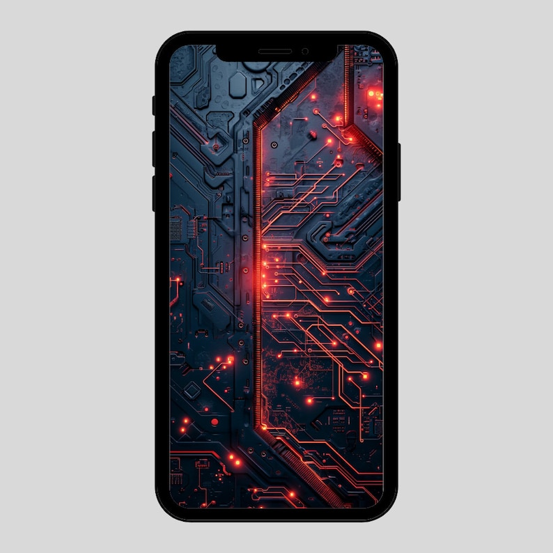 3D Technological Circuit Board Design Phone Wallpaper, Futuristic ...