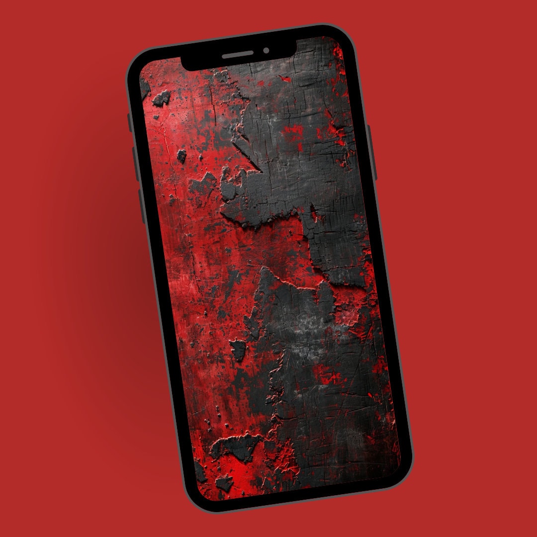 Red and Black Fusion Phone Wallpaper, Bold Color Harmony Phone ...