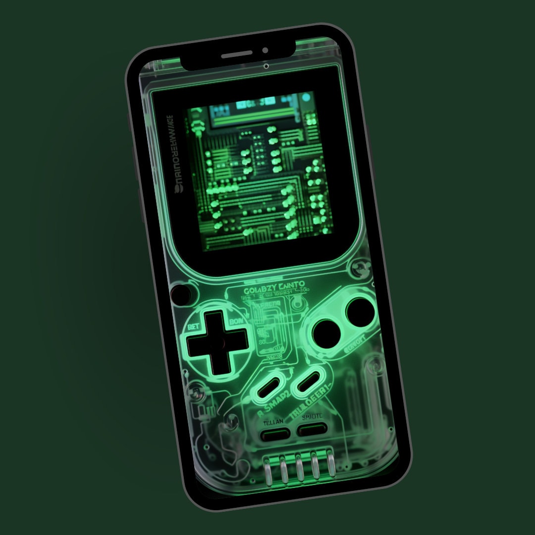 Realistic 3D Green Gameboy Phone Wallpaper, Retro Gaming Phone ...