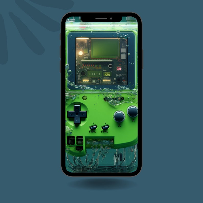 Realistic 3D Green Gameboy Phone Wallpaper, Retro Gaming Phone ...