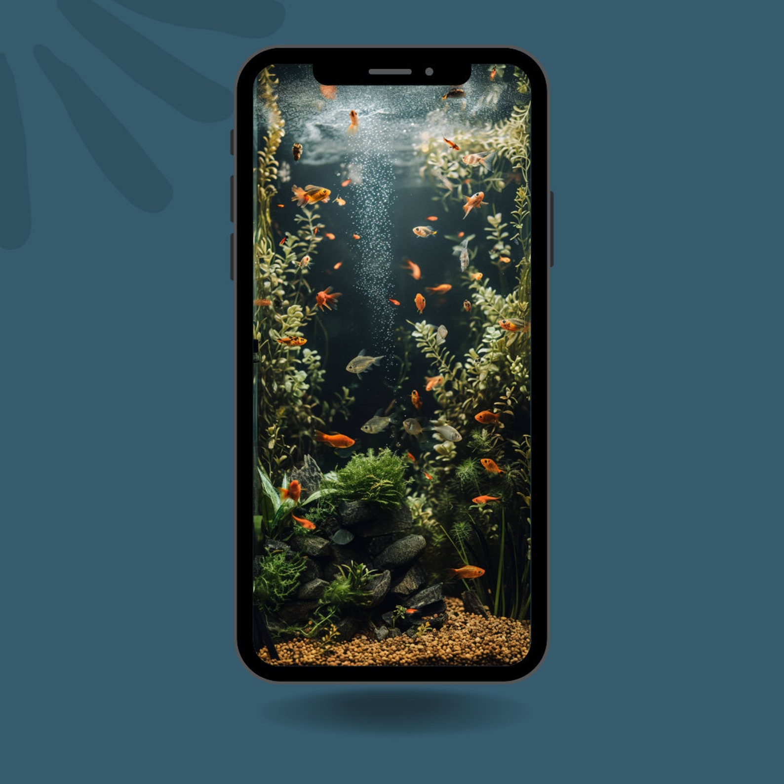 Realistic 3D Aquarium Phone Wallpaper With Plants & Fish, Underwater ...