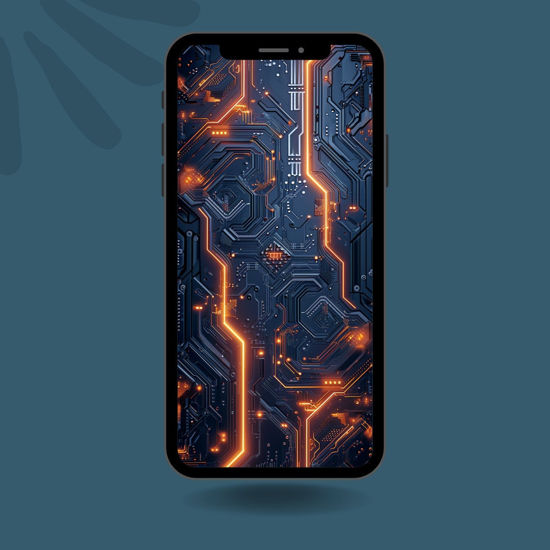 3D Technological Circuit Board Design Phone Wallpaper, Futuristic ...