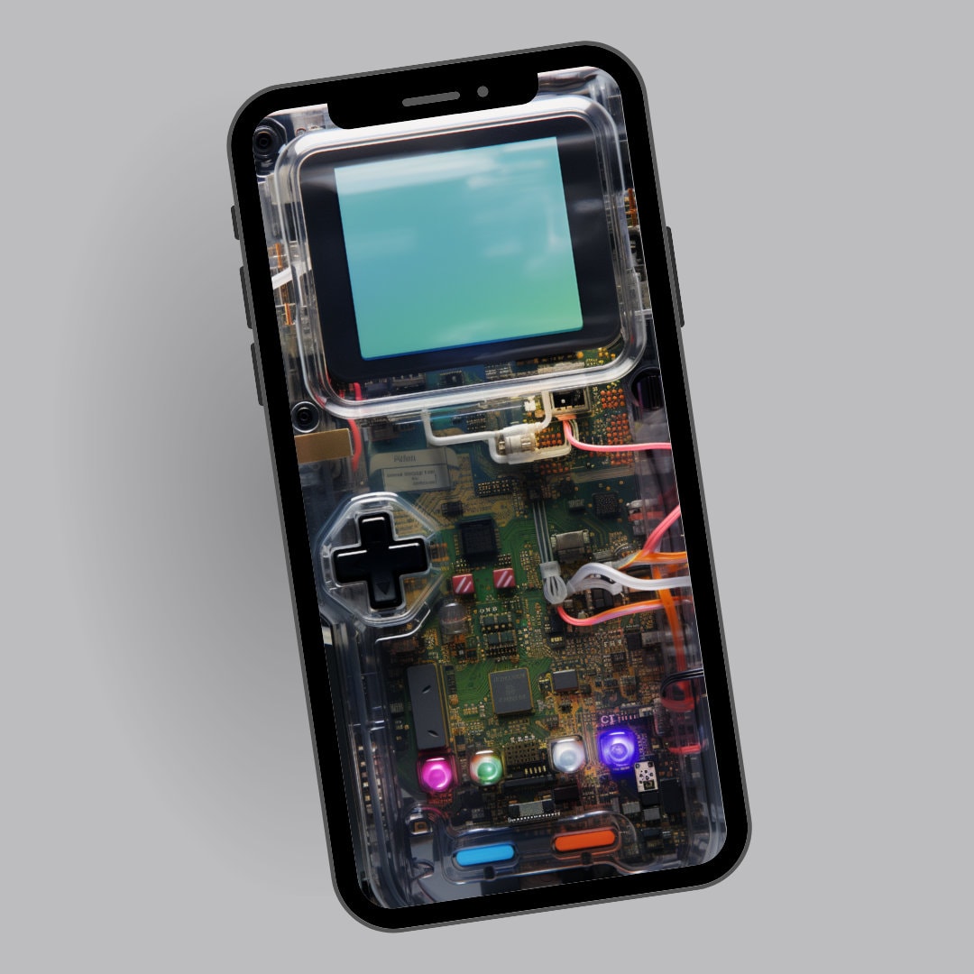 Realistic 3D Dark Gameboy Phone Wallpaper, Retro Gaming Phone ...