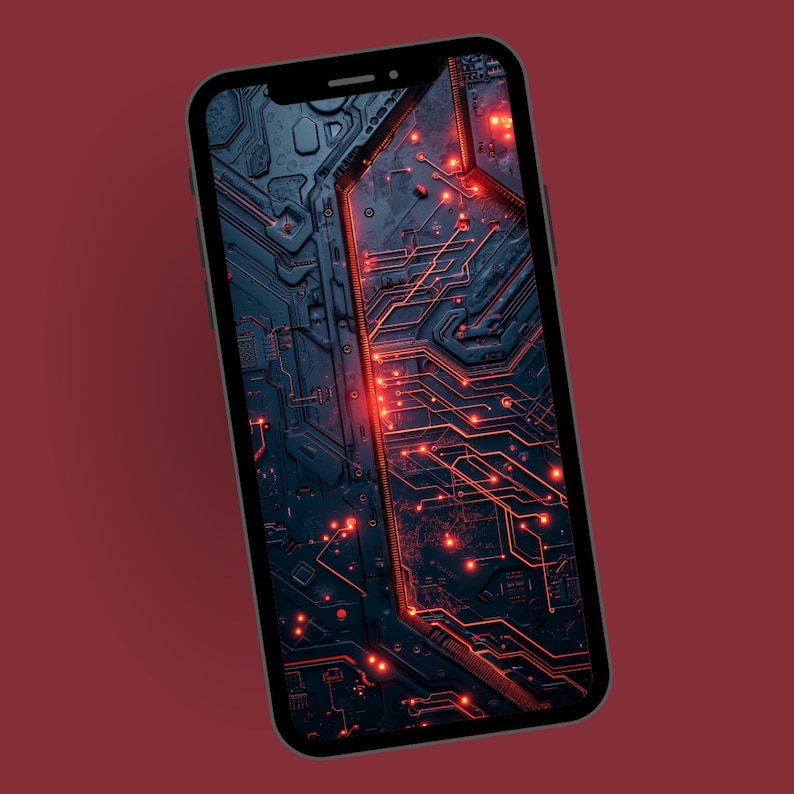 3D Technological Circuit Board Design Phone Wallpaper, Futuristic ...