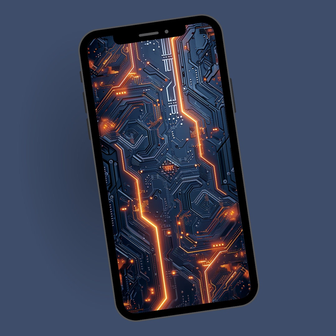 3D Technological Circuit Board Design Phone Wallpaper, Futuristic ...
