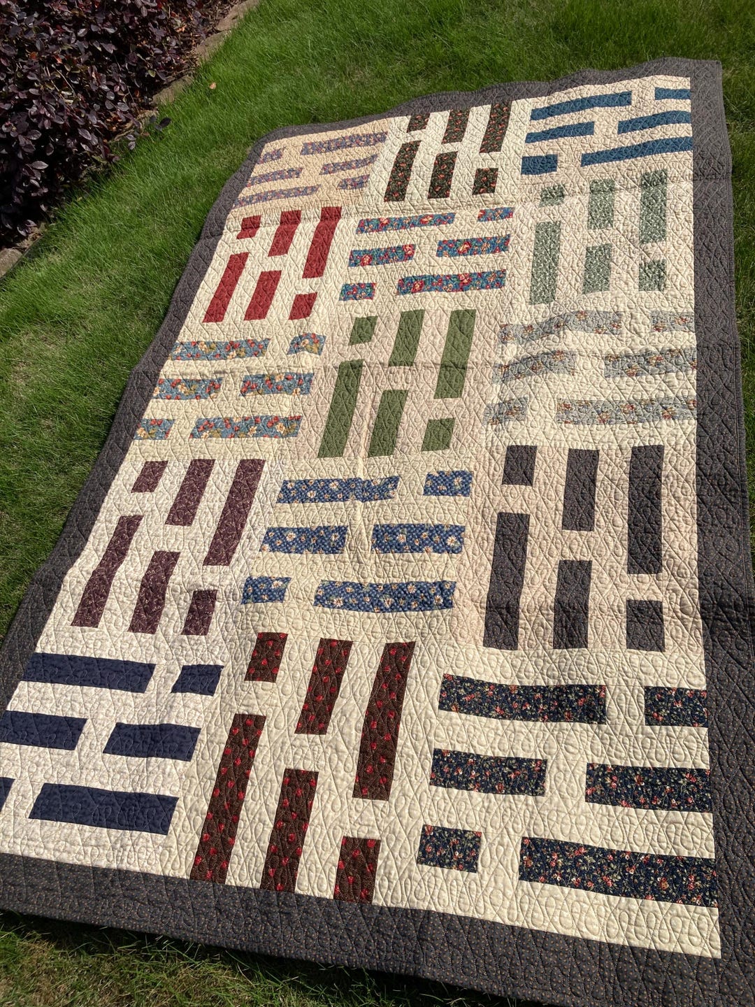 Handmade Quilted Patchwork Throw/ Lap/ Cozy Cabin/ Picnic Quilt~ OOAK ...