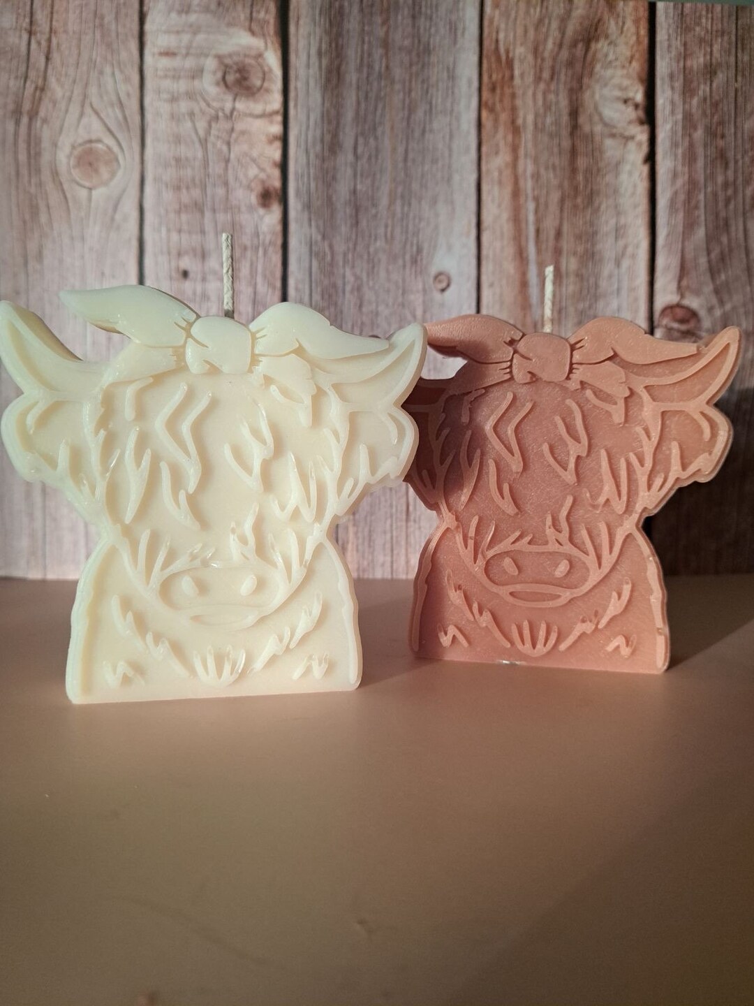 Non-toxic Tallow Highland Cow Candle - Etsy