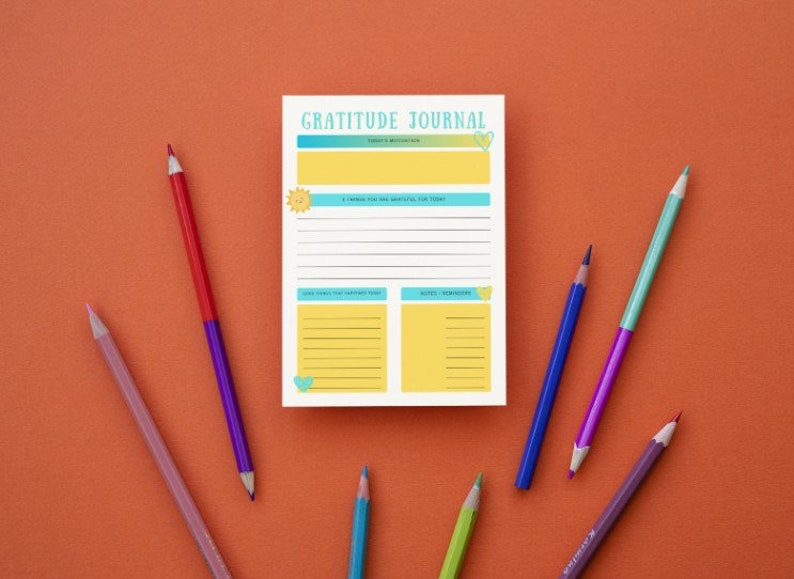 Colorful Kids Gratitude Journal - Etsy