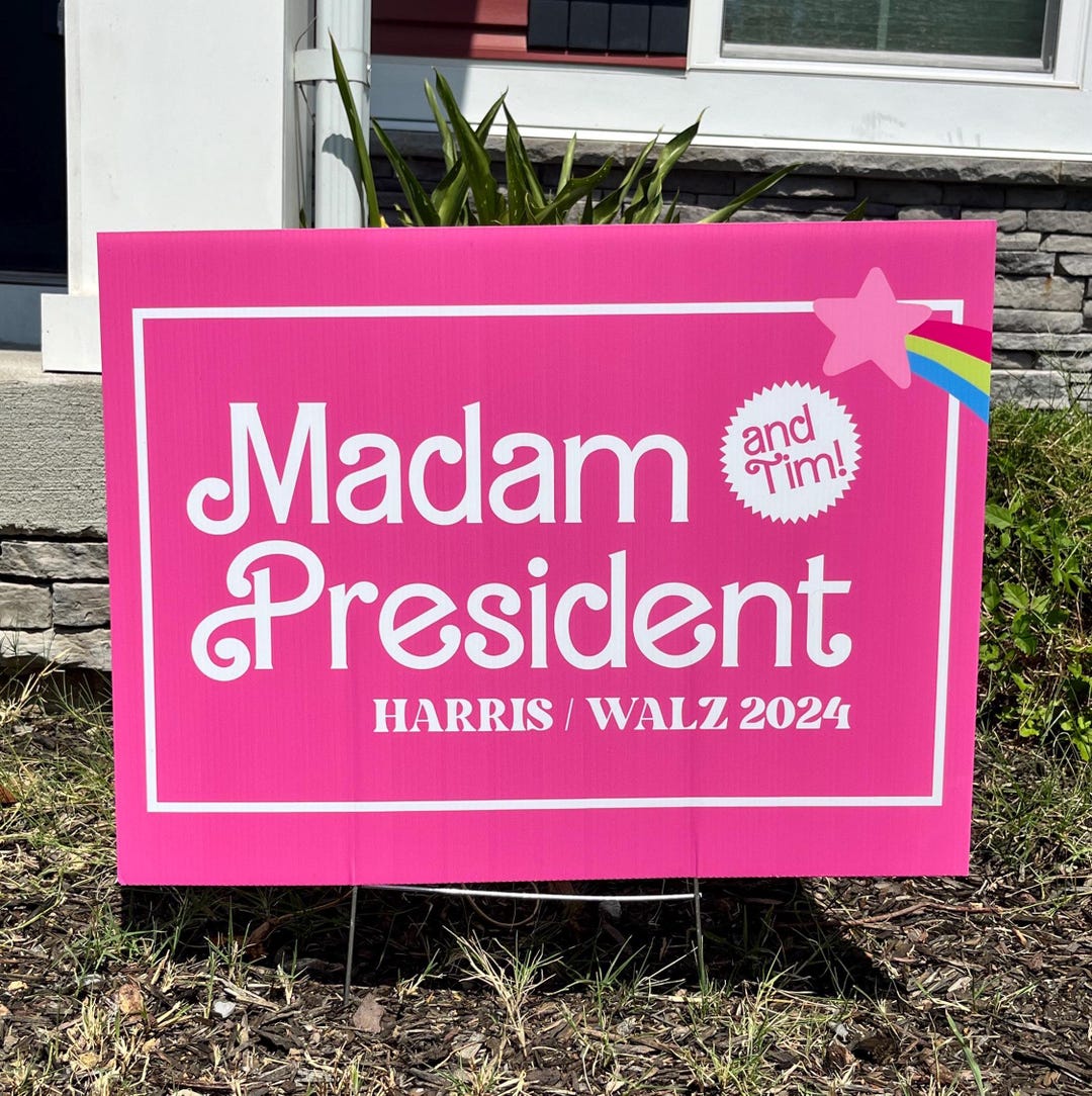 Kamala Harris Lawn Sign, Hot Pink Democrat Election Sign, Political ...