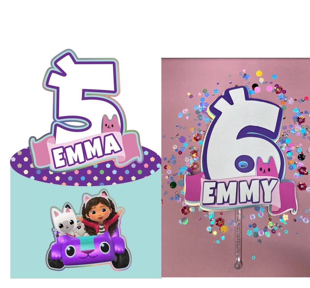 Cake Topper Font Number and Name . Cake Topper. Gab Font Cake Topper G ...