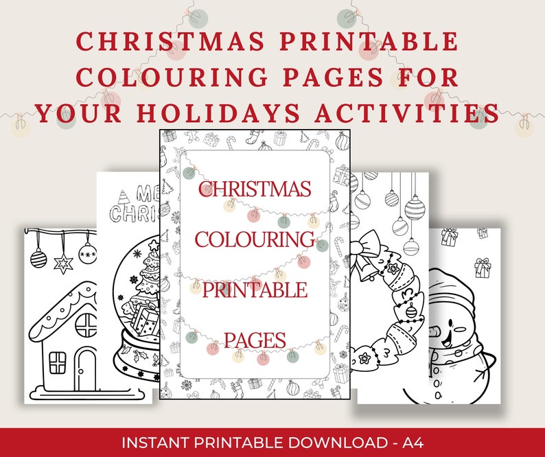 20 Christmas Colouring Pages for Kid's, Holiday Activities for Kids ...