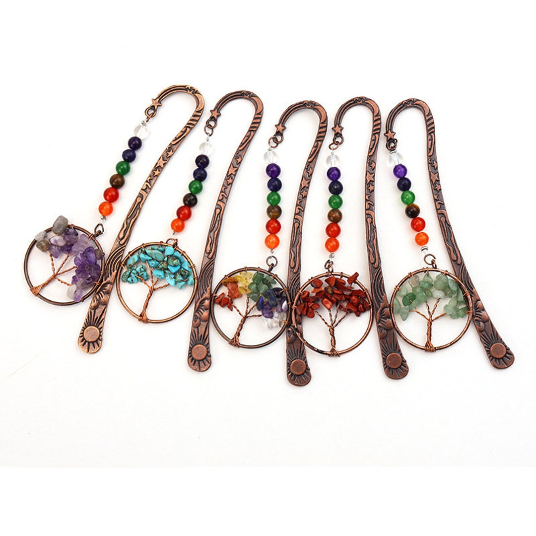 Crystal Tree Metal Bookmarks, Bronze Tree of Life Metal Bookmark With ...