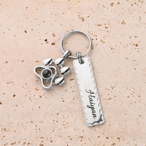 Personalized Pet Projection Photo Keychain, Pet Loss Gift, Custom Name ...