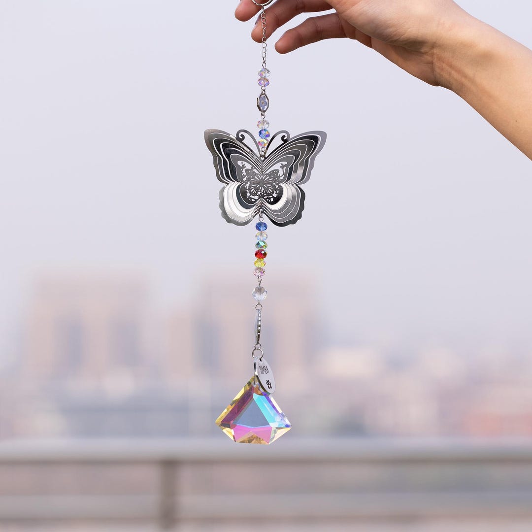 Crystal Butterfly Suncatcher, Rainbow Prism, Boho Window Decor - Etsy