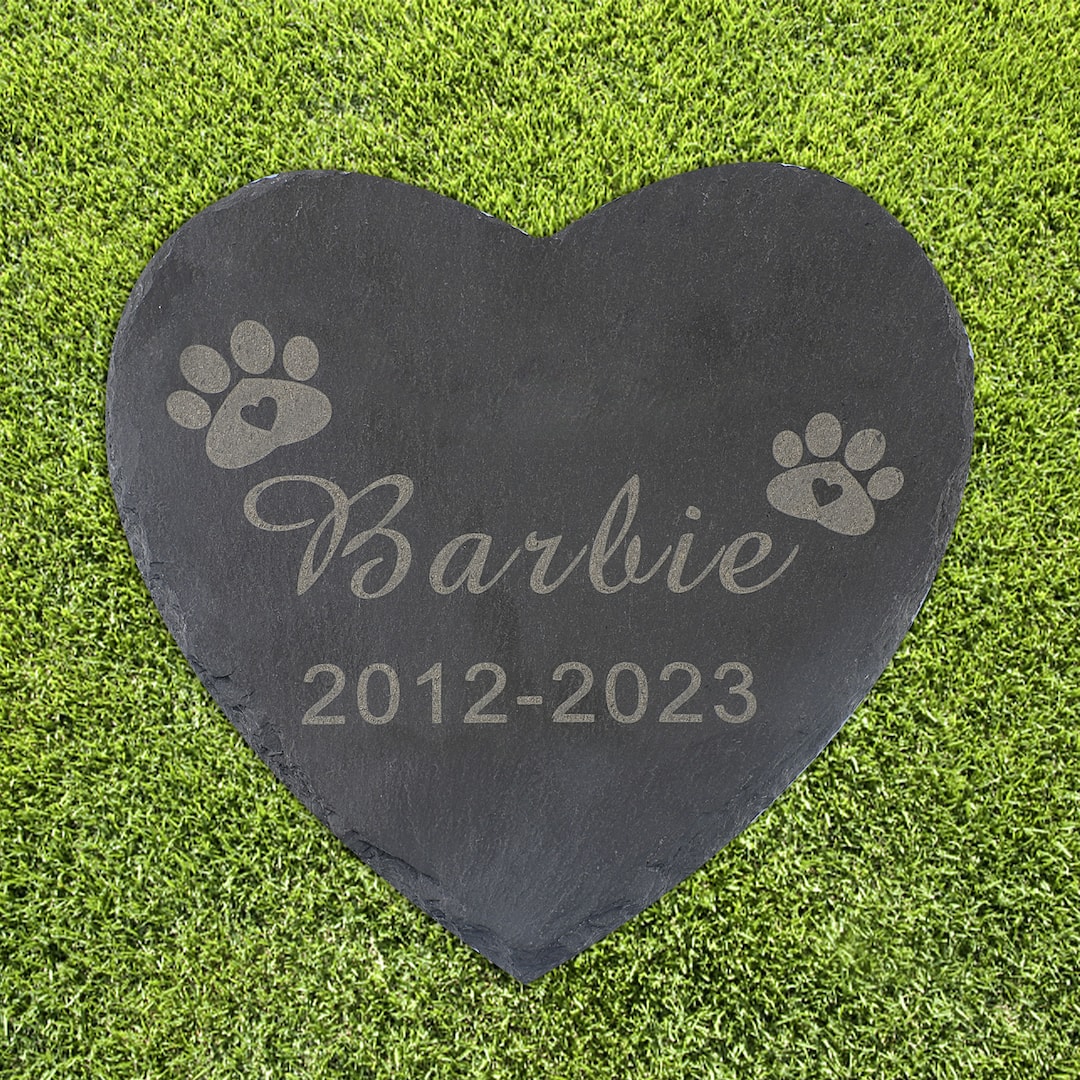 Custom Pet Memorial Garden Stone, Heart Shape Personalized Engrave Pet ...
