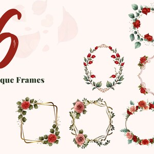 Watercolor Floral Red Roses Clipart Red Roses Watercolor - Etsy