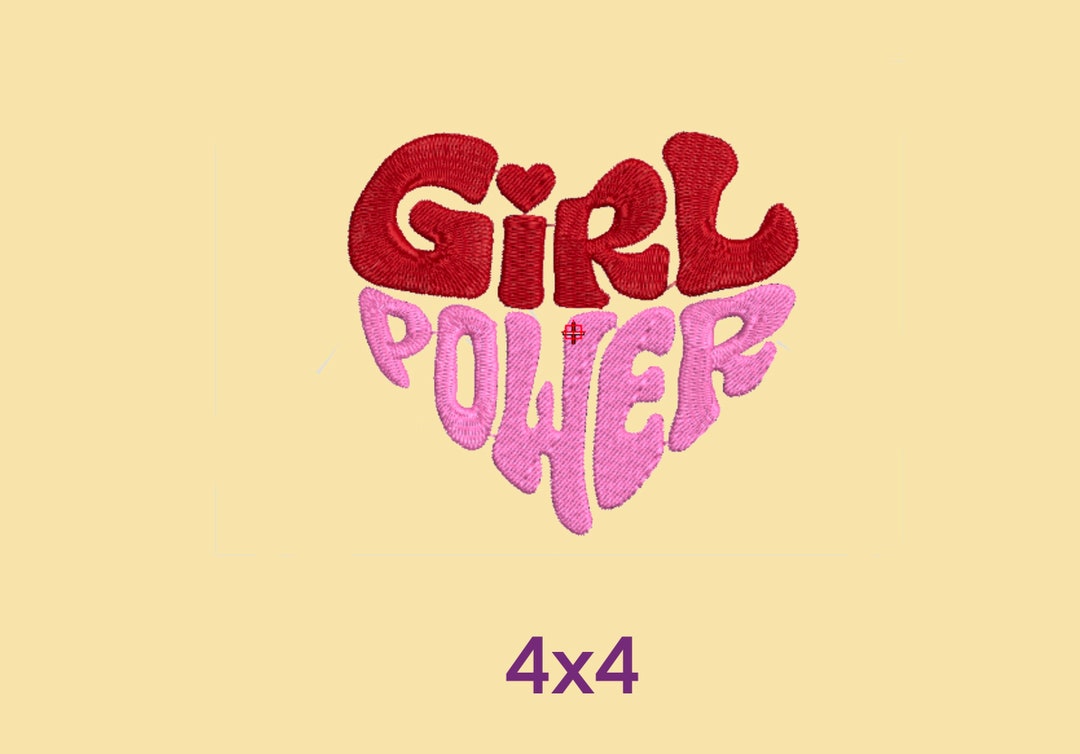Girl Power Heart - Embroidery Design, Trendy Embroidery, Instant ...