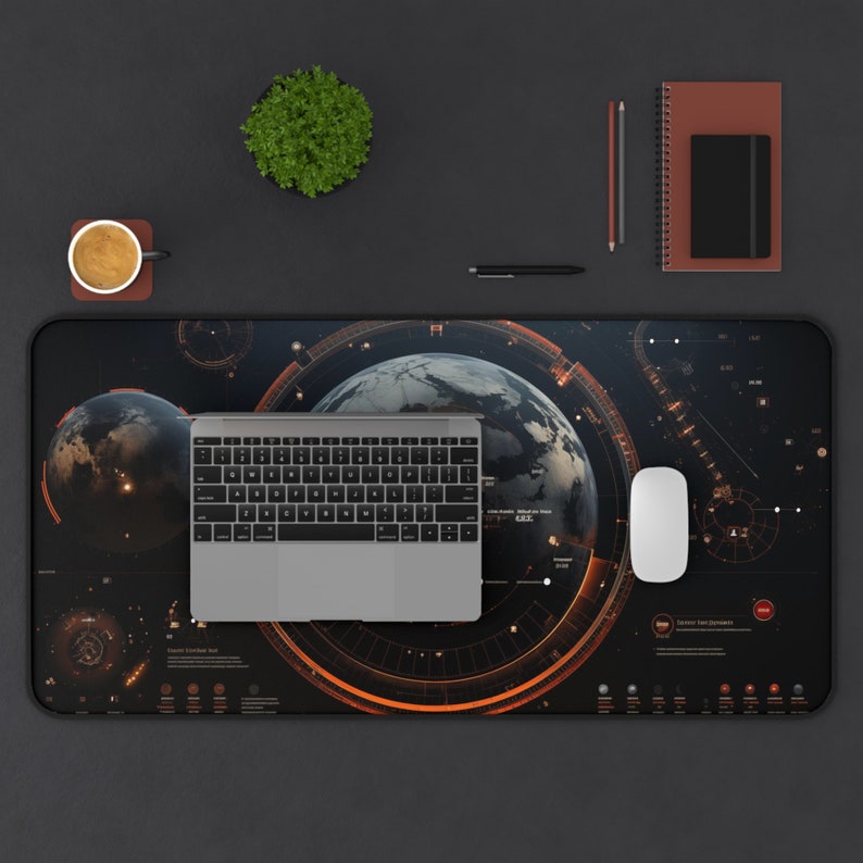 Sci-fi Battlestation Screen Desk Mat, Tactical HUD Mouse Pad XXL, Anti ...
