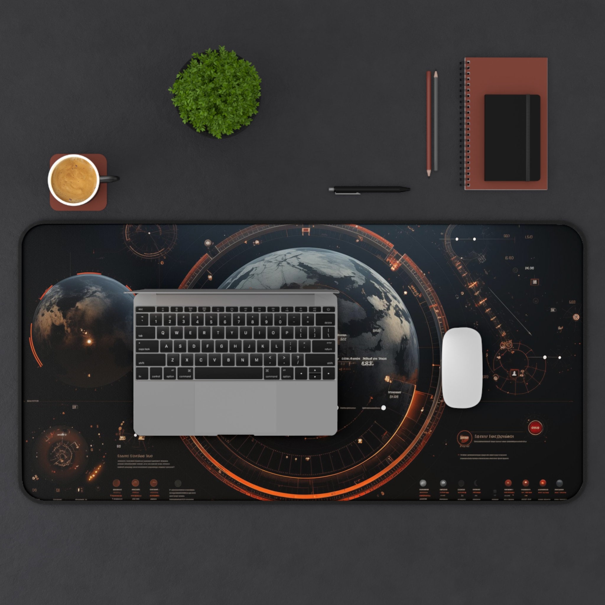Sci-fi Battlestation Screen Desk Mat, Tactical HUD Mouse Pad XXL, Anti ...