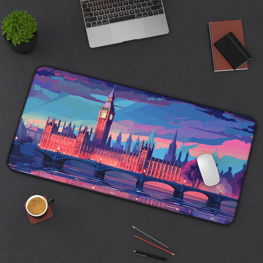London Desk Mat, Westminster Mouse Pad XXL, Anti-slip Big Ben Gaming ...