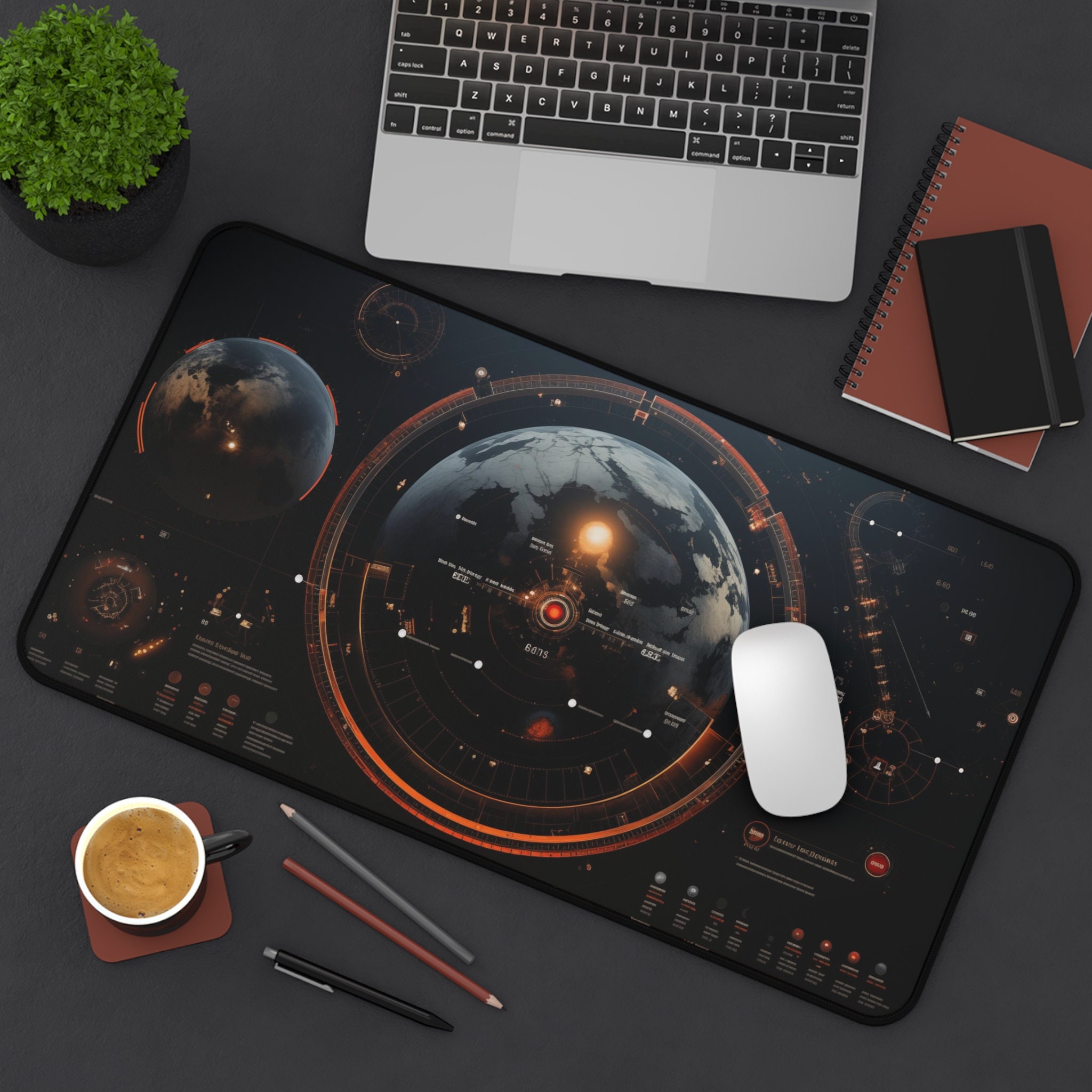Sci-fi Battlestation Screen Desk Mat, Tactical HUD Mouse Pad XXL, Anti ...