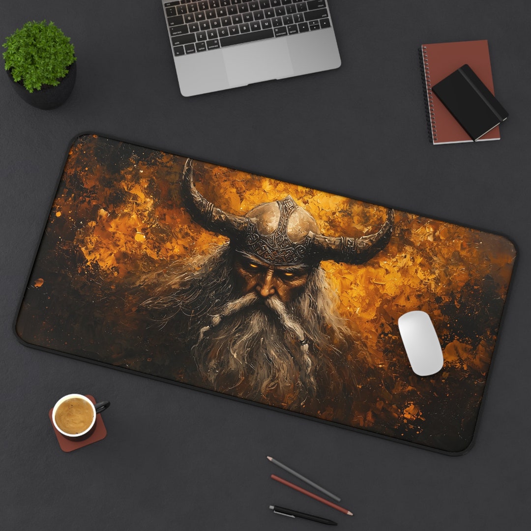 Viking Warrior Desk Mat, Berserker Mouse Pad XXL, Anti-slip Gaming ...