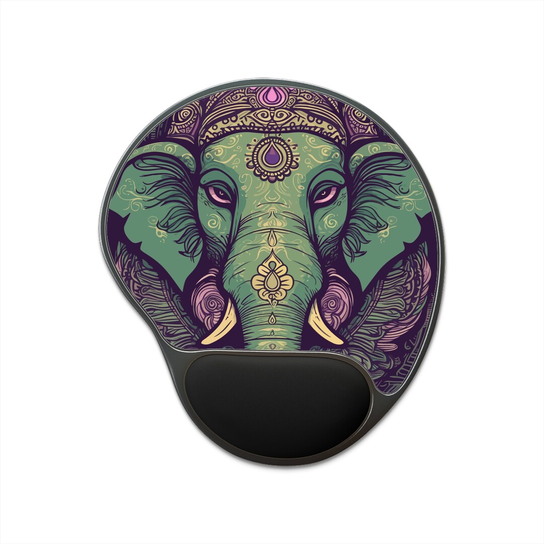 Lord Ganesha Mouse Pad With Wrist Rest, Hindu Deity Ergonomic Mousepad ...