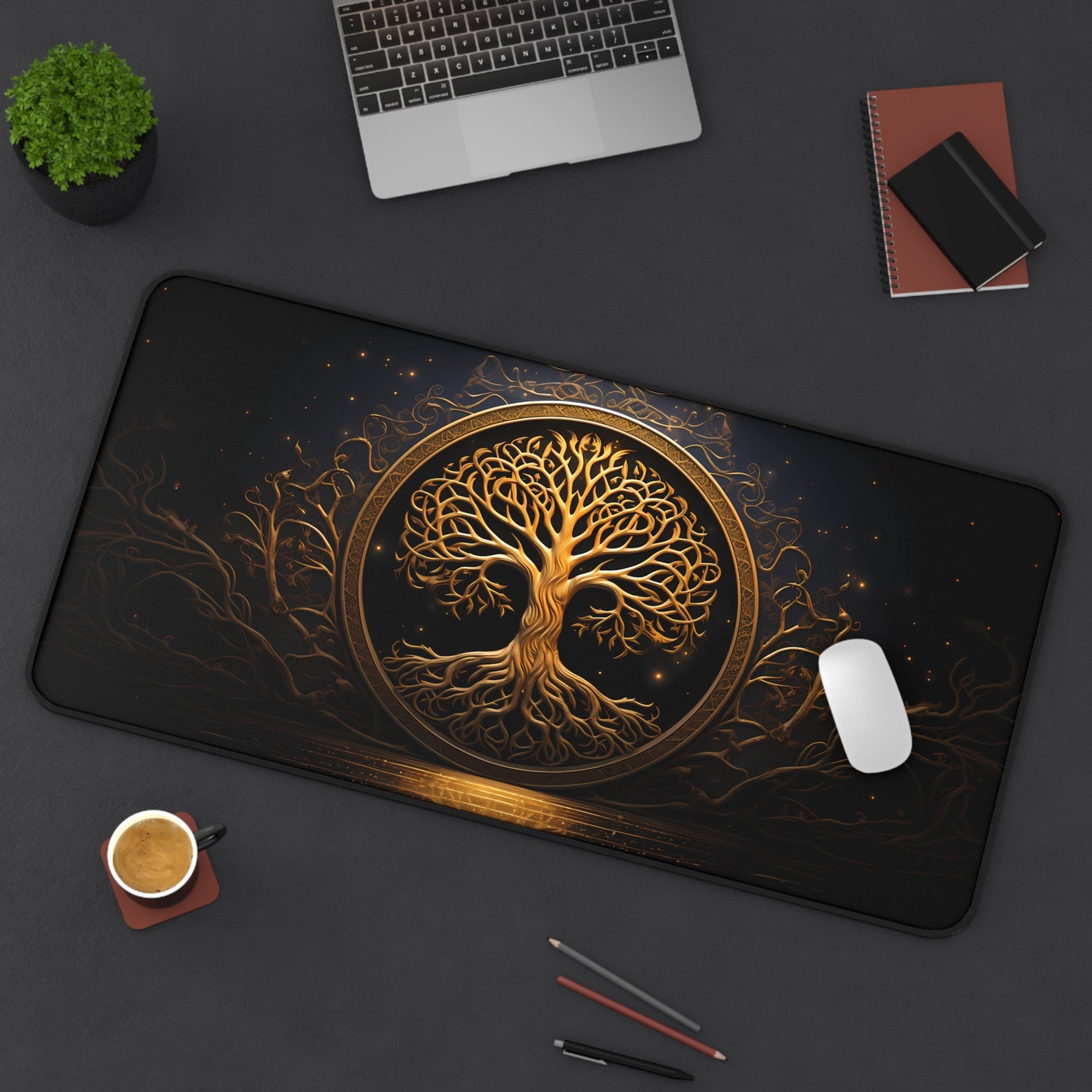 World Tree Desk Mat, Mouse Pad XXL Norse Mythology, Yggdrasil Anti-slip ...