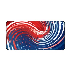 Patriot Desk Mat, American Flag Art Mouse Pad XXL, USA Colors Anti-slip ...