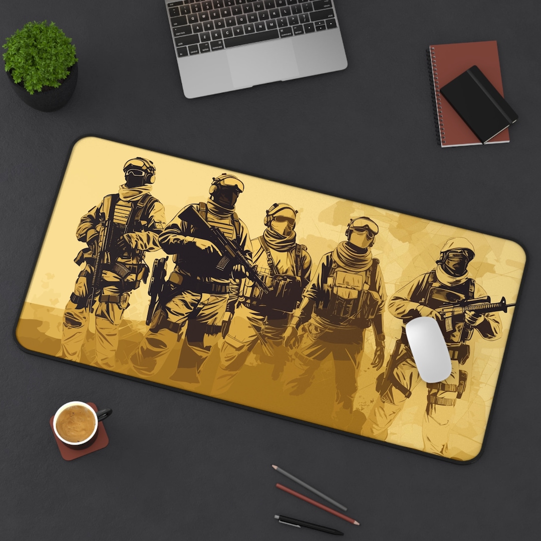 Task Force FPS Desk Mat, Soldiers Mouse Pad XXL, Keyboard Laptop Large ...