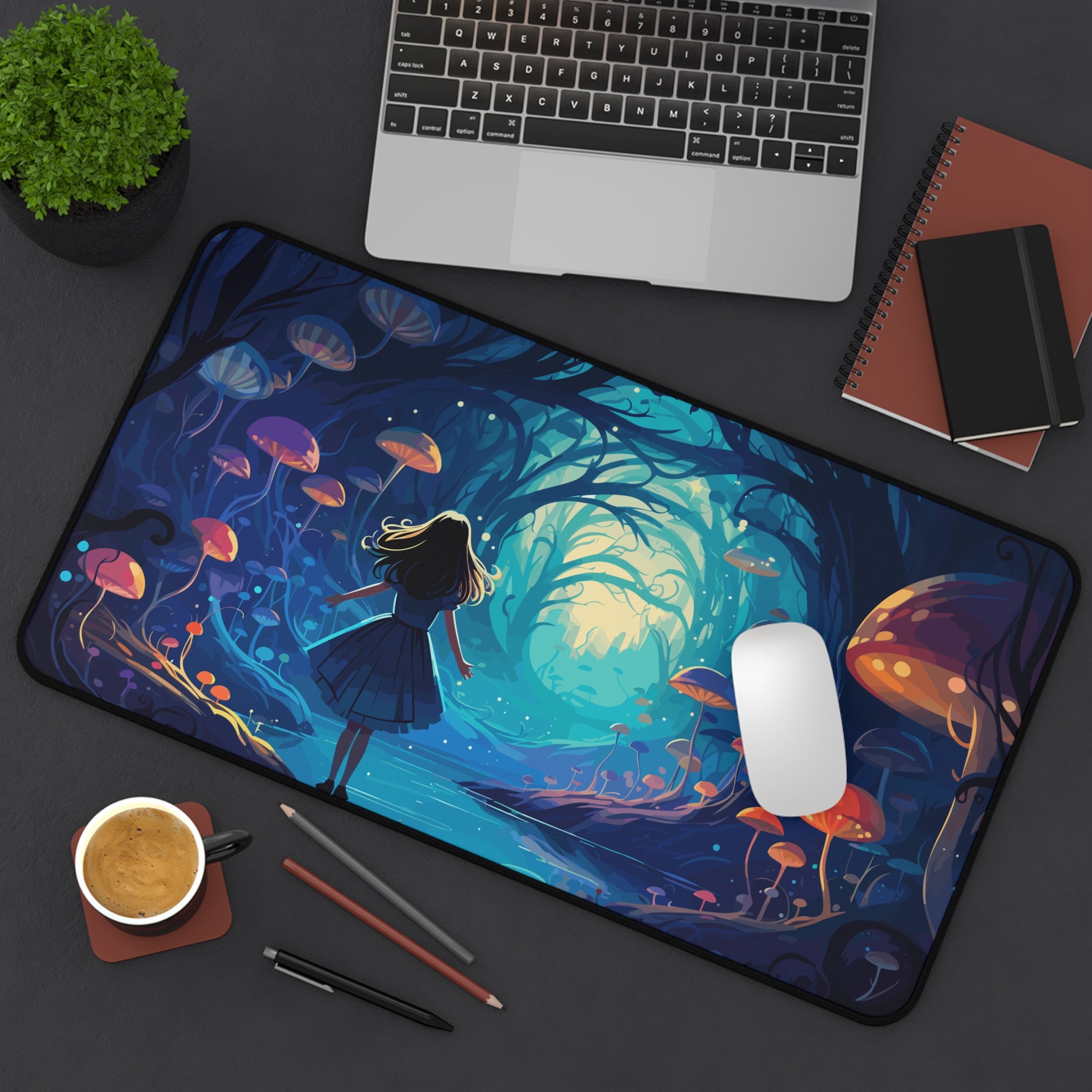 Alice in Wonderland Desk Mat Mushroom Forest Mouse Pad XXL - Etsy