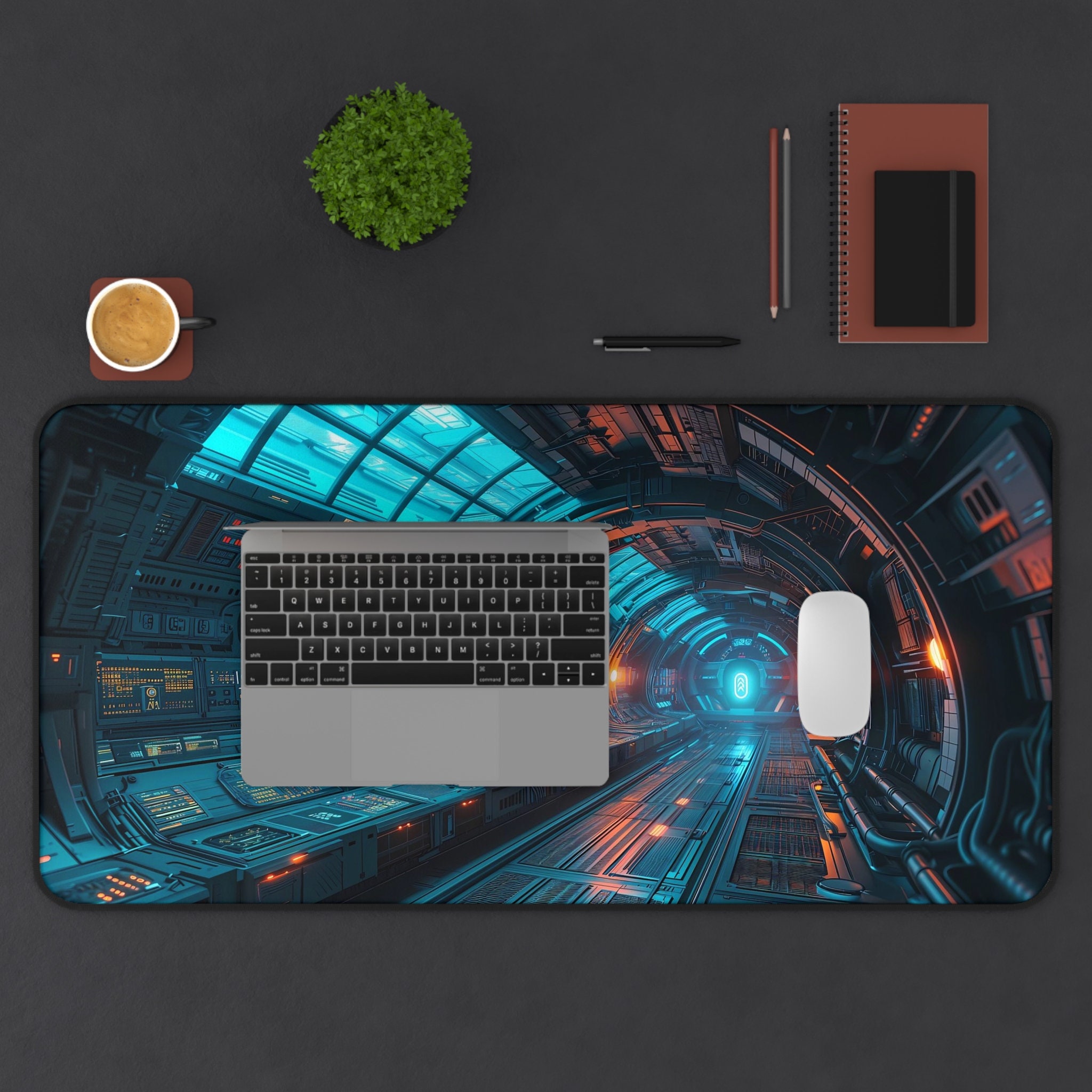 Spaceship Interior Desk Mat, Sci-fi Indoors Mouse Pad XXL, Anti-slip ...