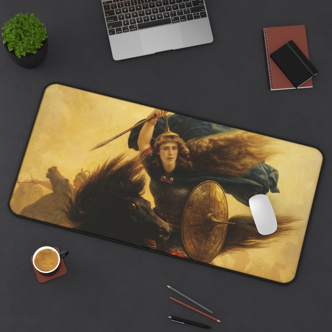 Valkyrie Desk Mat, Norse Mythology Art Mouse Pad XXL, Warrior Woman ...
