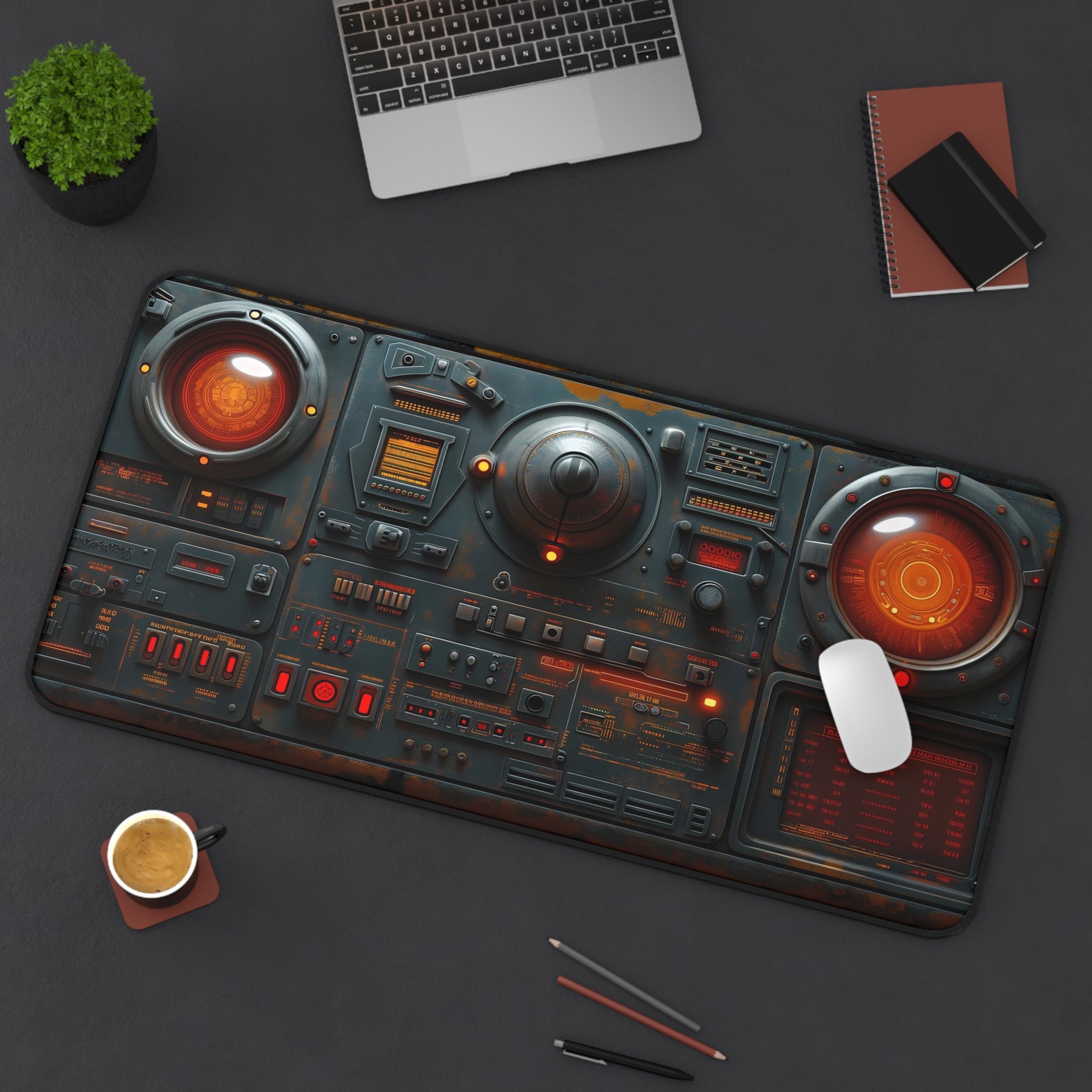 Retro Industrial Control Panel Desk Mat: Sci-fi Gaming Mouse Pad - Etsy