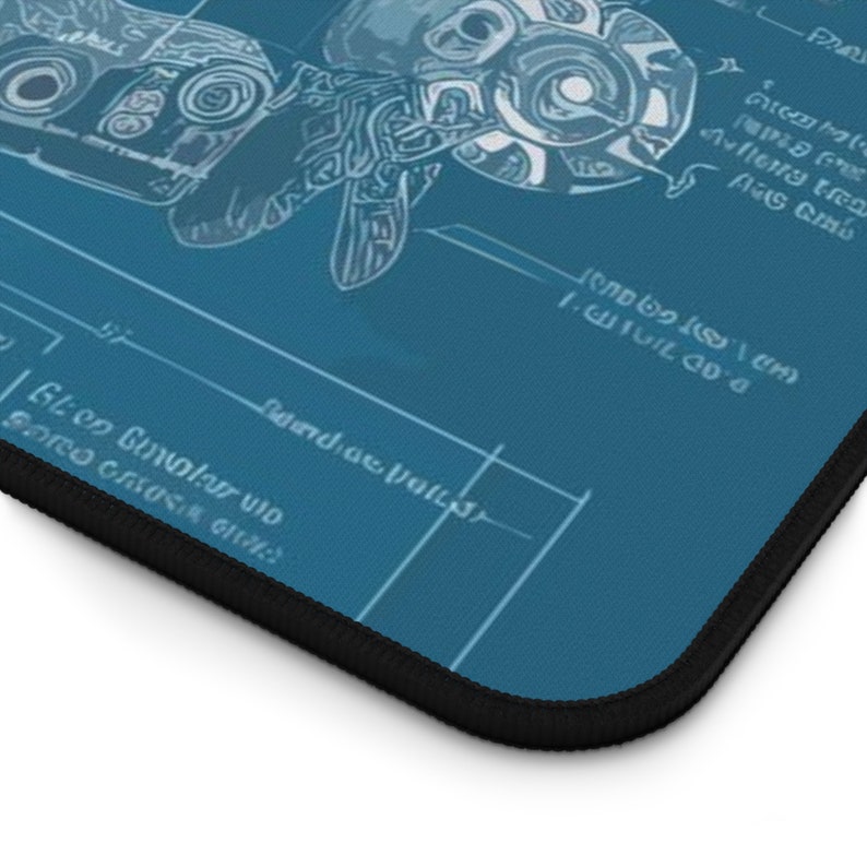 Robot Blueprint Desk Mat, Schematics Mouse Pad XXL, Anti-slip Blue ...